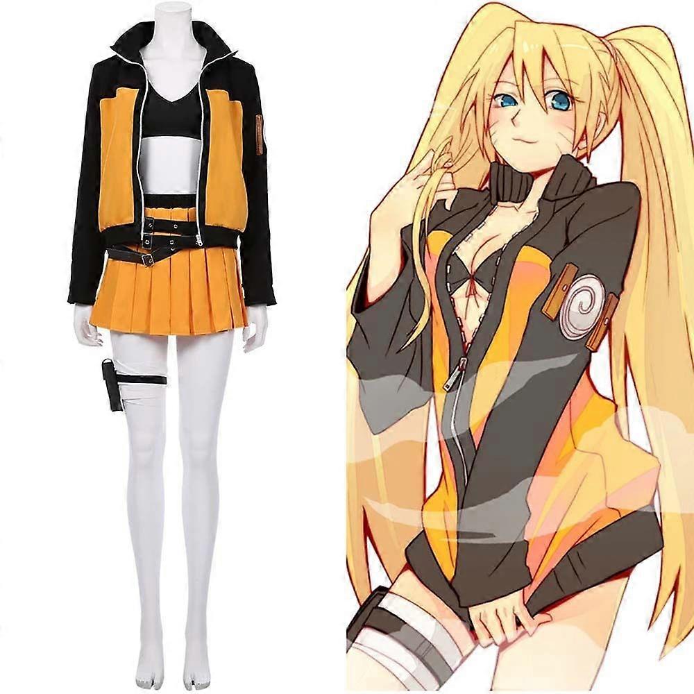Naruto Female Cosplay Costume Sexy Ninja Outfit Jacket Skirt Anime ...