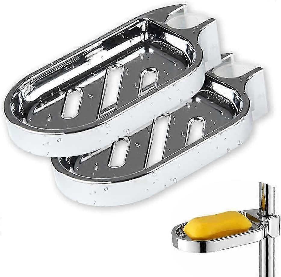 2 Pcs Clip on Shower Soap Dish for Shower Rail and Riser Rail 22mm ...
