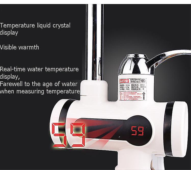 3000W temperature display instant hot water tap tankless electric faucet bathroom instant hot ...