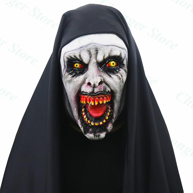 Halloween The Nun Horror Mask Cosplay Valak Scary Latex Masks With ...