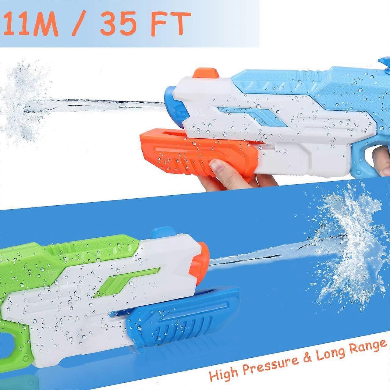 2 Pack Water Pistols, 650ML Summer Water Pool Toy with 11M Long ...