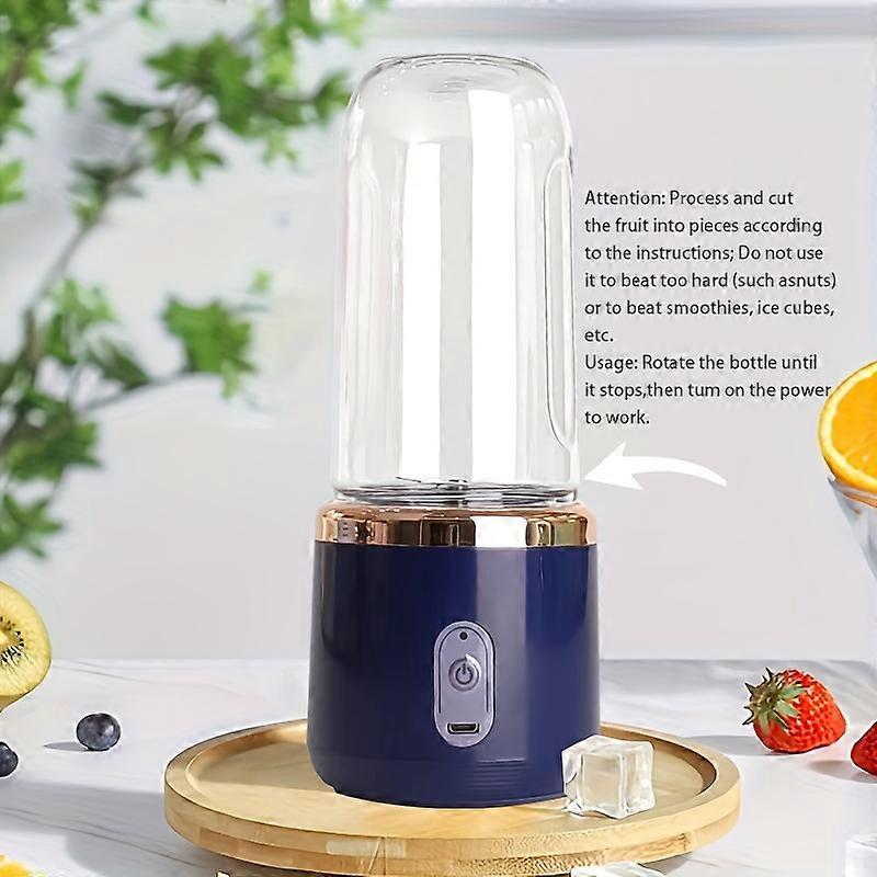 6-Blade Stainless Steel Portable Blender - USB Rechargeable & Push ...
