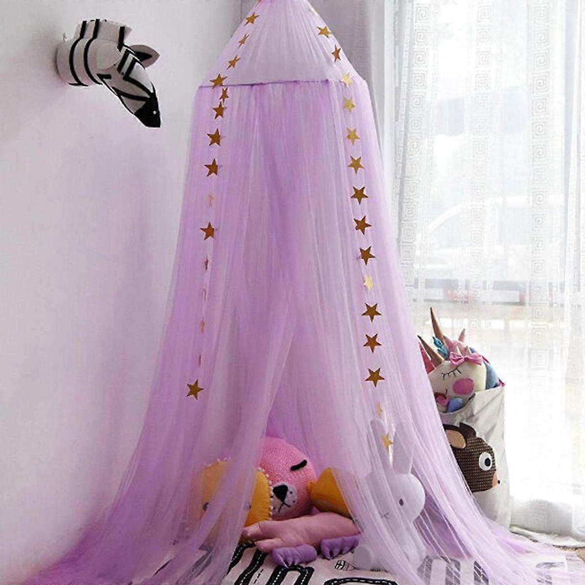 Princess Bed Canopy for Girls Room Decor Round Lace Mosquito Net with 2 ...