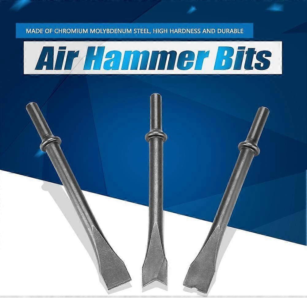 3Pcs Air Hammer Pneumatic Chisel Set Extra Long Hammer Pneumatic Drill Bit KJA | Fruugo UK