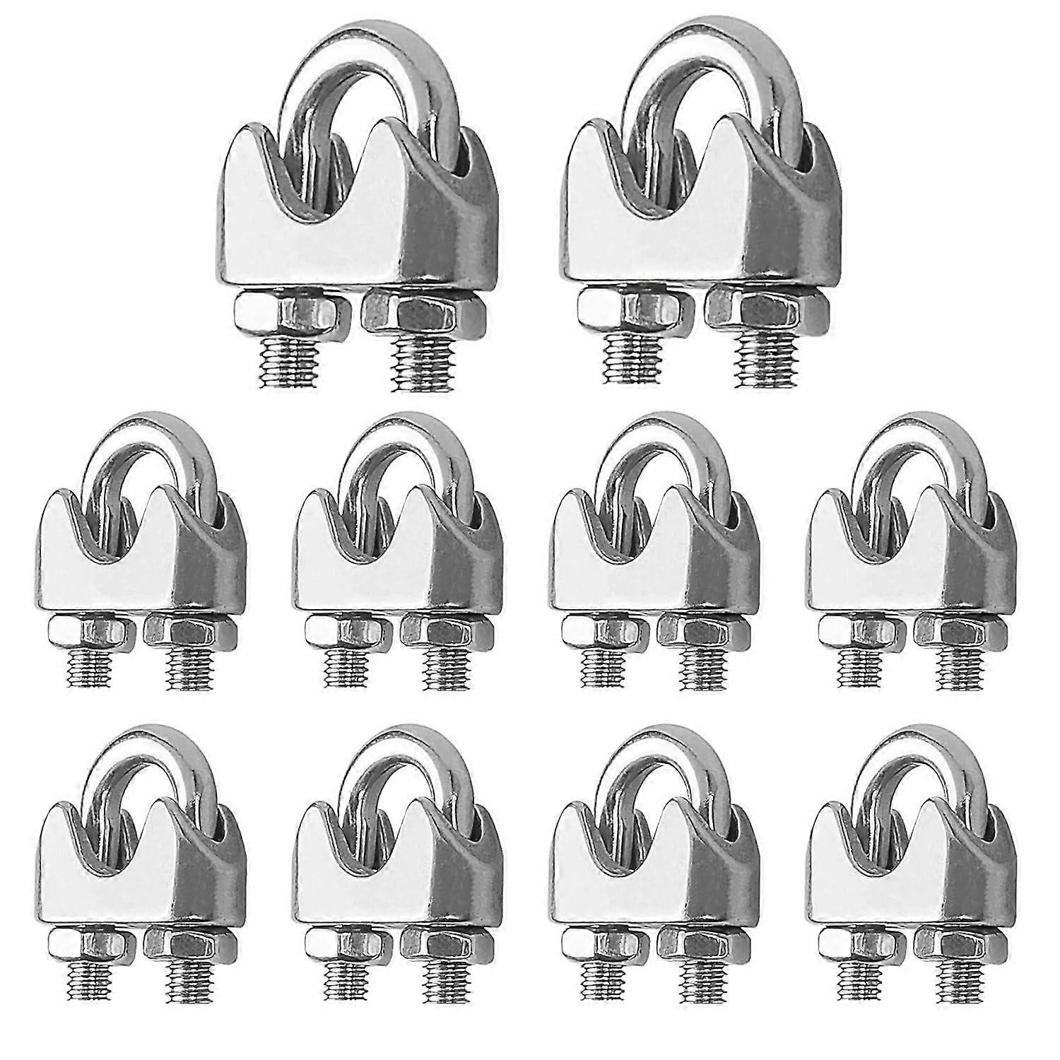 M4 Wire Rope Clip 10pcs Cable Clamp U-shaped Bolt Stainless Steel Wire ...