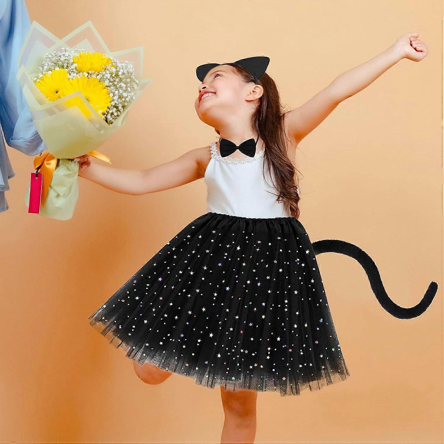 4 Pieces Cat Costume, Cute Cat Cosplay Kitten Ears Cat Tail Bow tie ...
