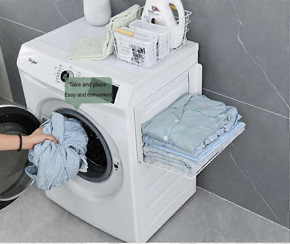 whiteFolding Wall Hanging Laundry Basket for Bathroom, Storage Rack ...