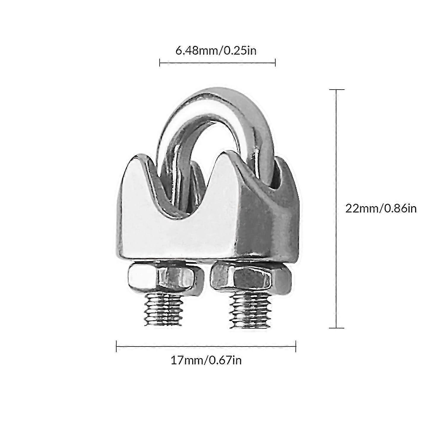 M4 Wire Rope Clip 10pcs Cable Clamp U-shaped Bolt Stainless Steel Wire ...