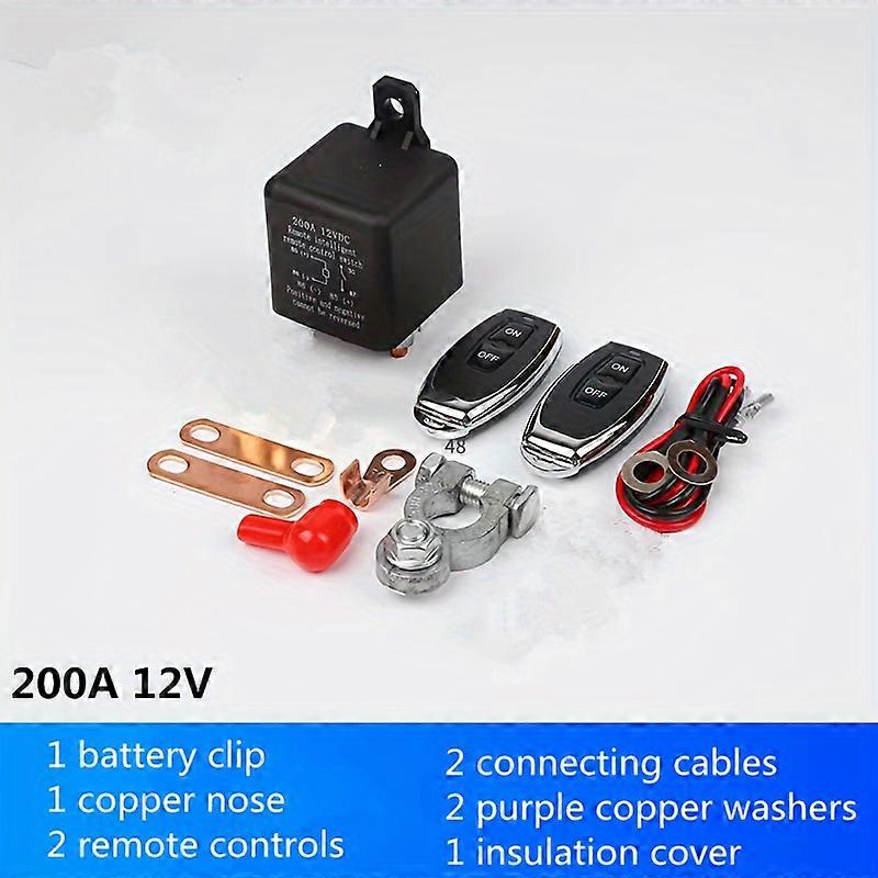 200A12V Car Wireless Remote Power Off Switch, Relay Remote Control ...