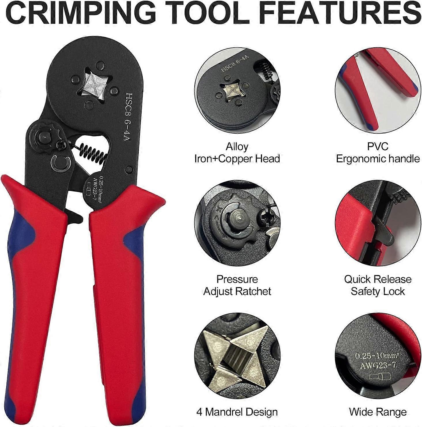 Crimping Pliers, Ferrule Pliers with 1200 Ferrules, 8 Types Premium ...