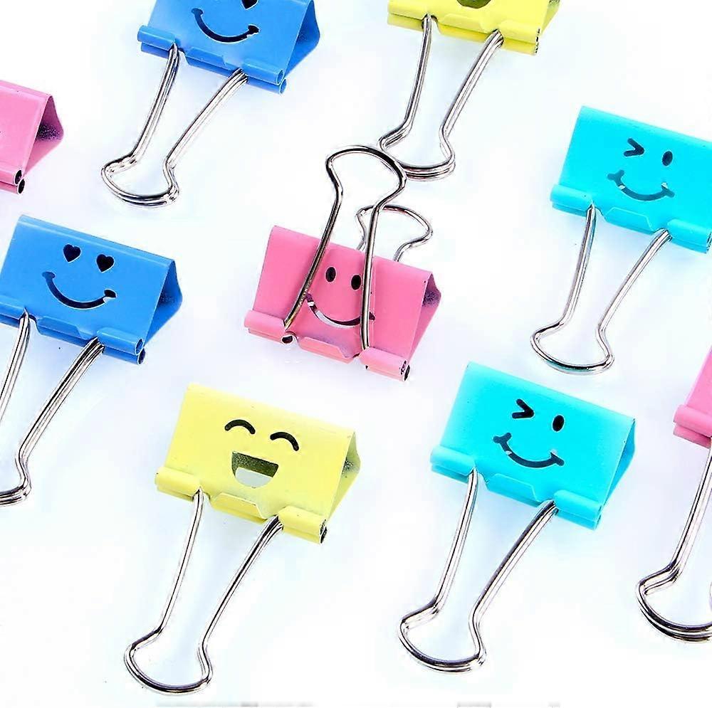 Binder, Colorful Cute Cutout Smiley Clips, 48 Pieces Medium, Perfect ...