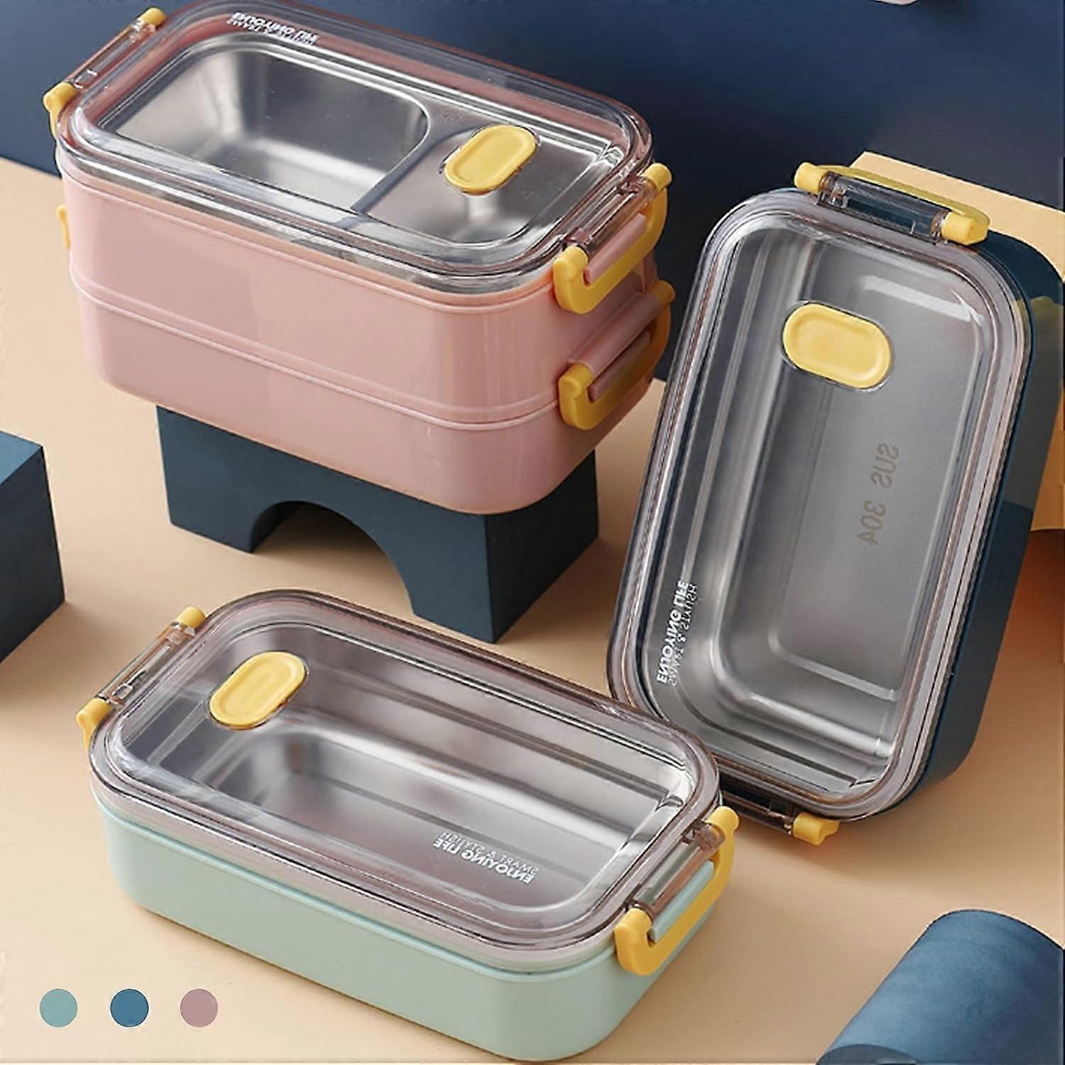 Stainless Steel Lunch Box, Double Layer Lunch Box, Leakproof Sealed ...