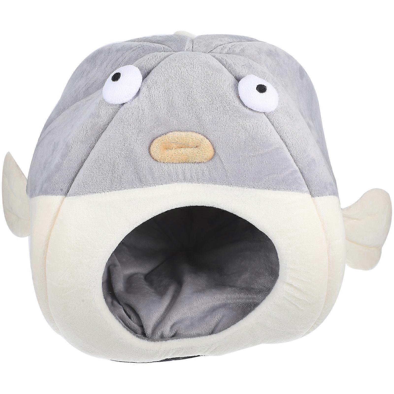 Puffer Shape Cat House Cat Bed Semi-Enclosed Puppy Nest Cat Sleeping ...