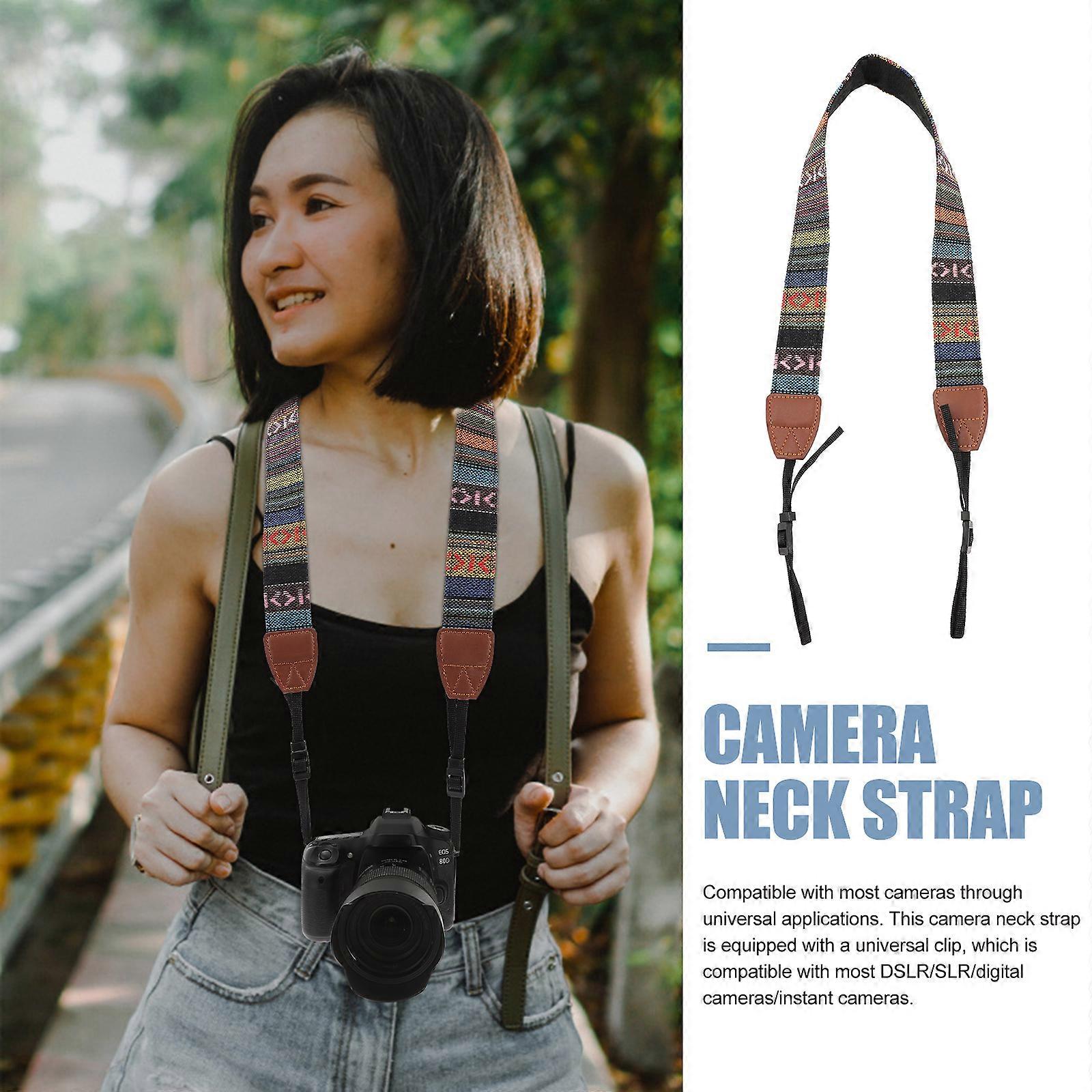 Camera Shoulder Strap Double-layer Leather Ends Camera Strap SLR Camera ...