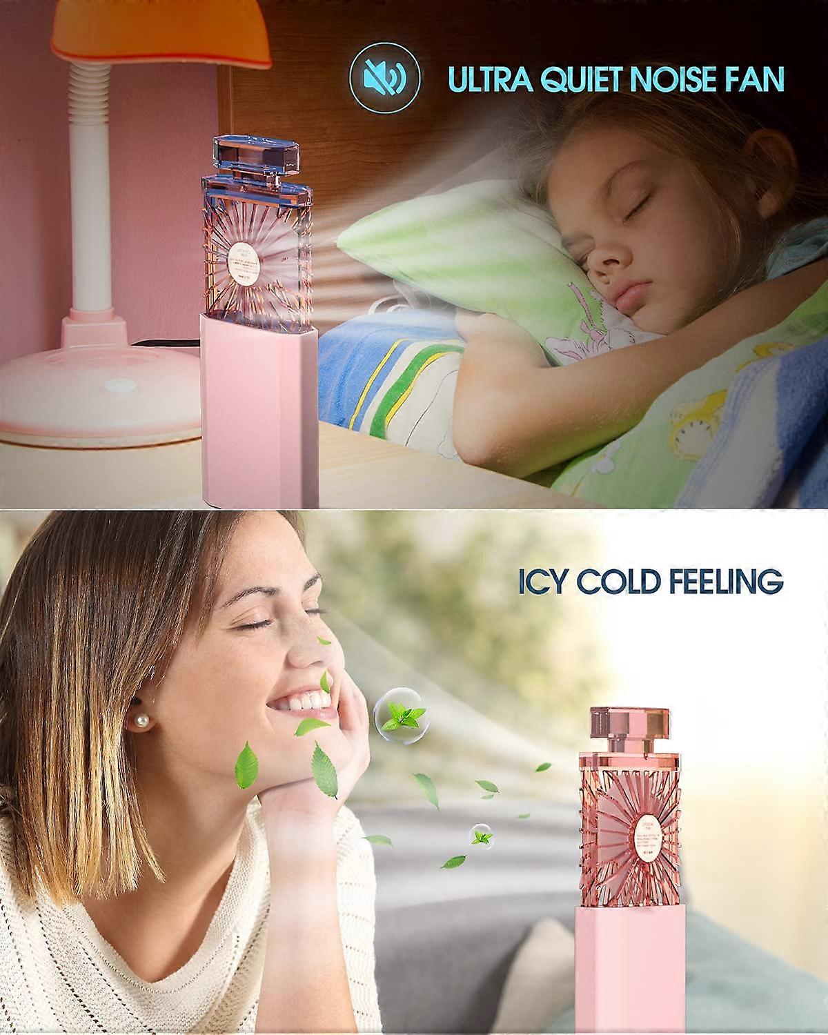 Lady Handheld Fan,Rechargeable Small Personal Fan Powerful Quiet Pull ...