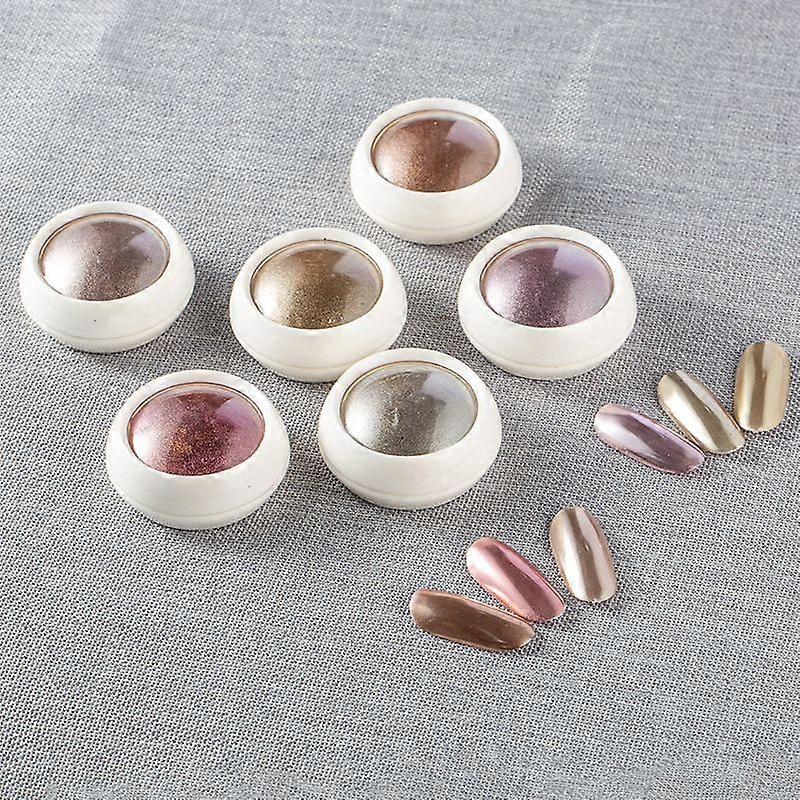 Chrome Nail Powder 6 Jars Rose Gold Mirror Effect Manicure Pigment ...
