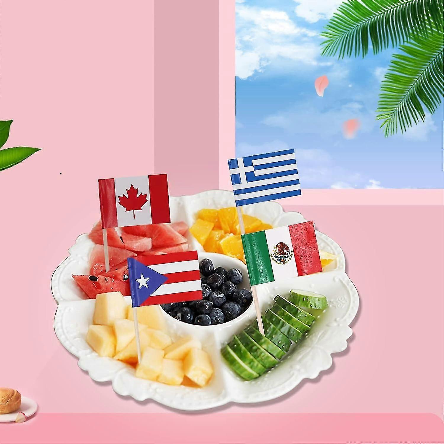 100pcs Assorted World Different Countries - Toothpick Flags For ...