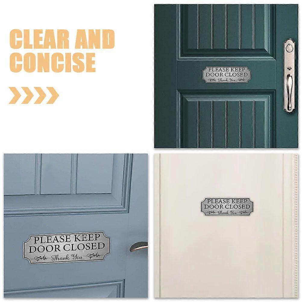 2pcs Door Sign Decor Door Keeping Closing Sign Sticker Door Notice Sign ...