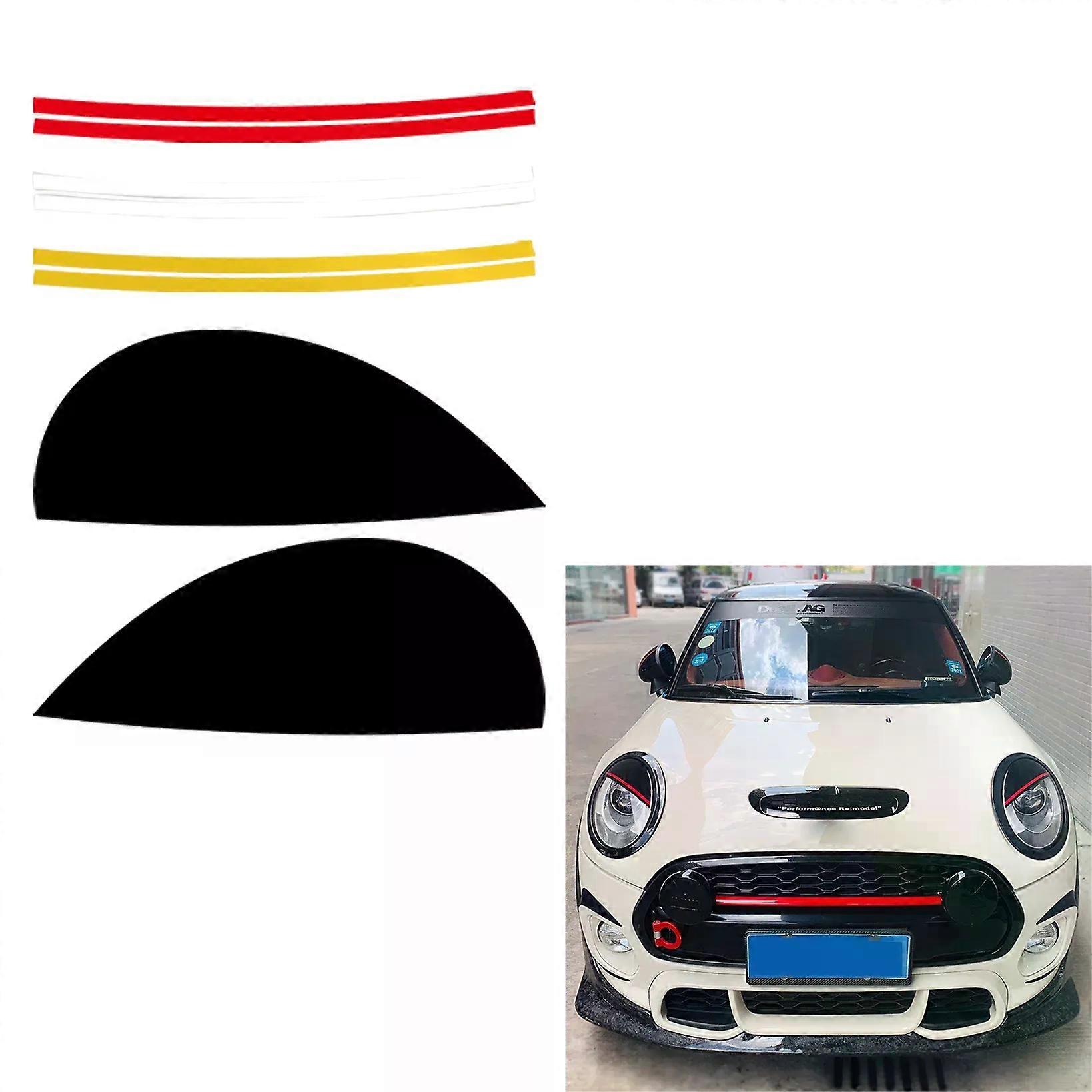 Car Headlights Eyebrows Eyelids Cover Eyelash Head Light Lamp Stickers ...
