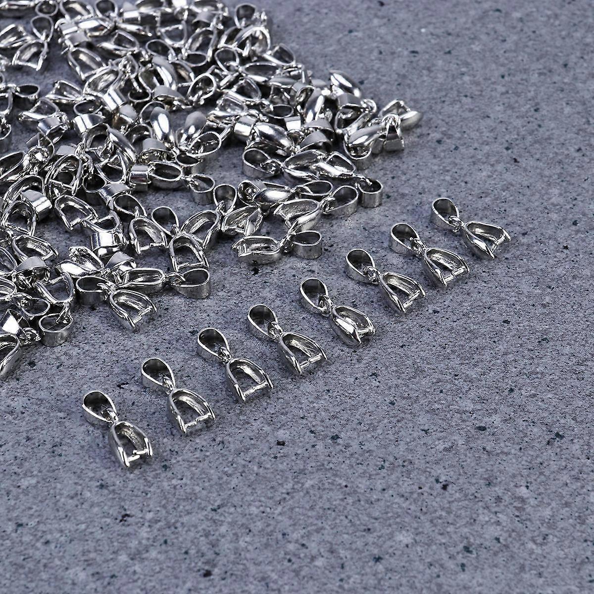 Silver Metal Pinch Clip Bead Connector for Jewelry DIY 200Pcs | Fruugo UK