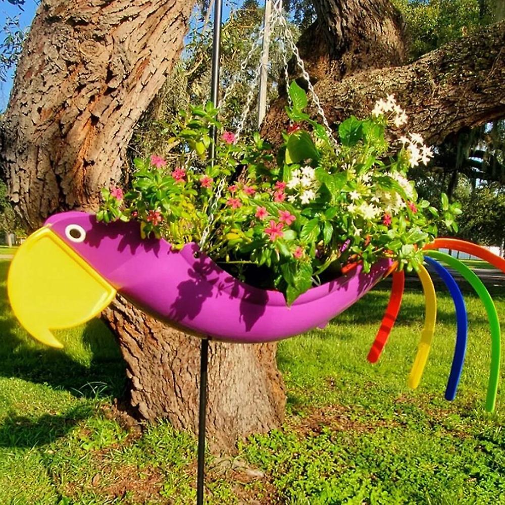Hanging Flower Pots Flying Parrot And Rooster Shape For Home Garden ...