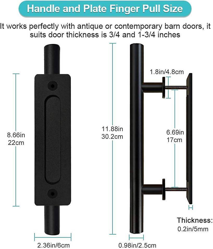 Health Gear Barn Door Handle, Two-sided Stainless Steel Sliding Door ...