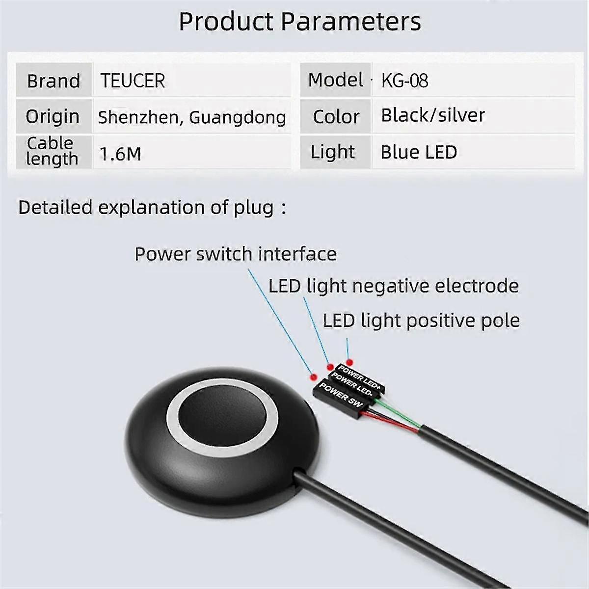 Computer Desktop Switch Pc Motherboard Power Extension Cable Switch ...