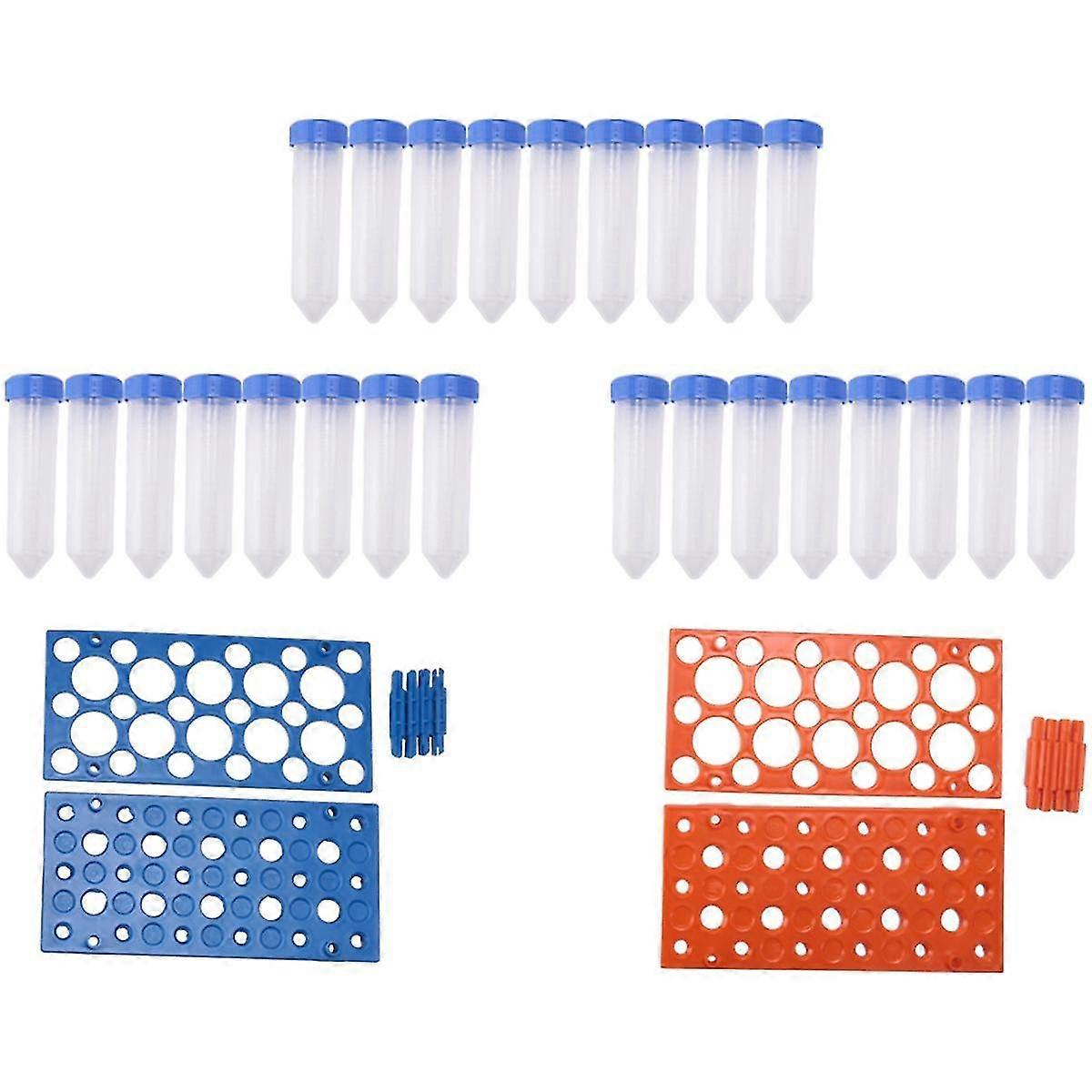 27Pcs 50ML Conical Centrifuge Tubes and 28 Well Centrifuge Tube Holder ...