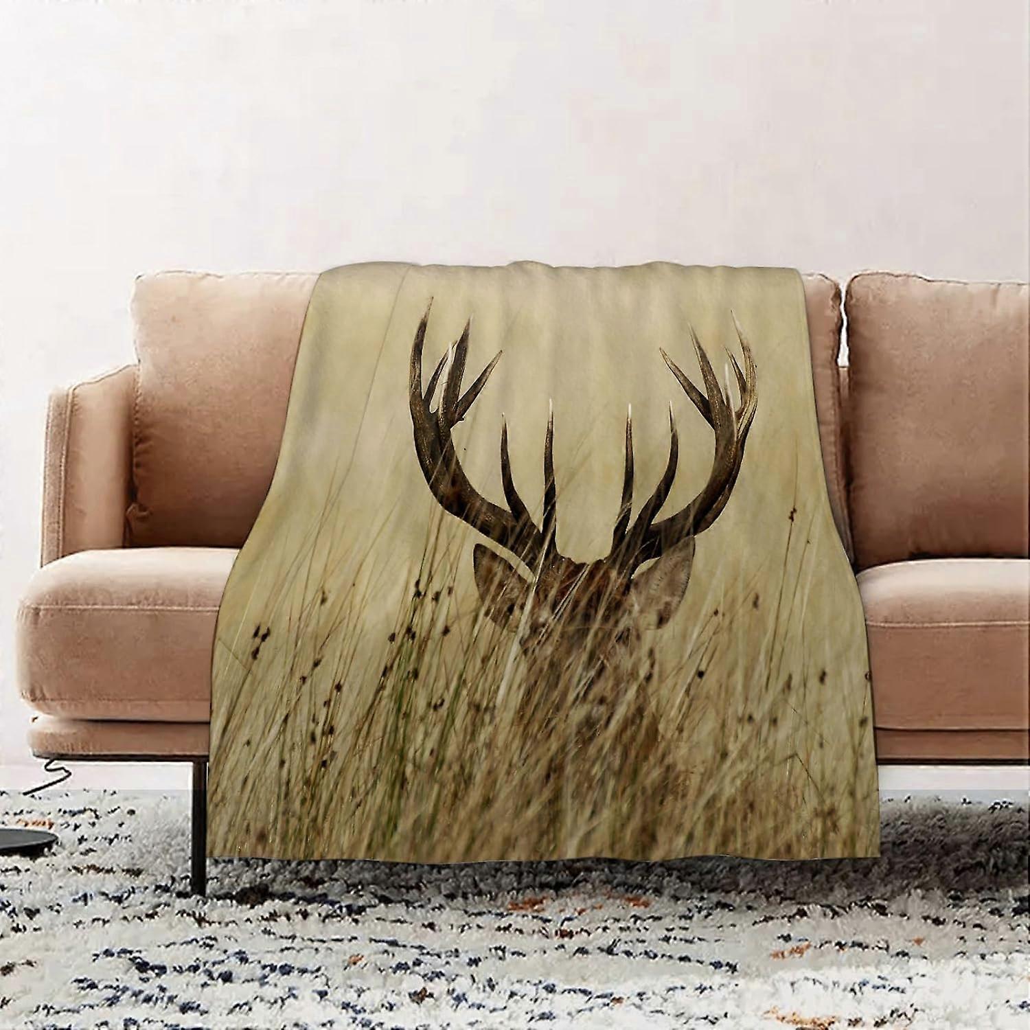 Warm Soft Stag Throw Blanket,Winter Warm Sofa Bed Throw Bed Picnic ...