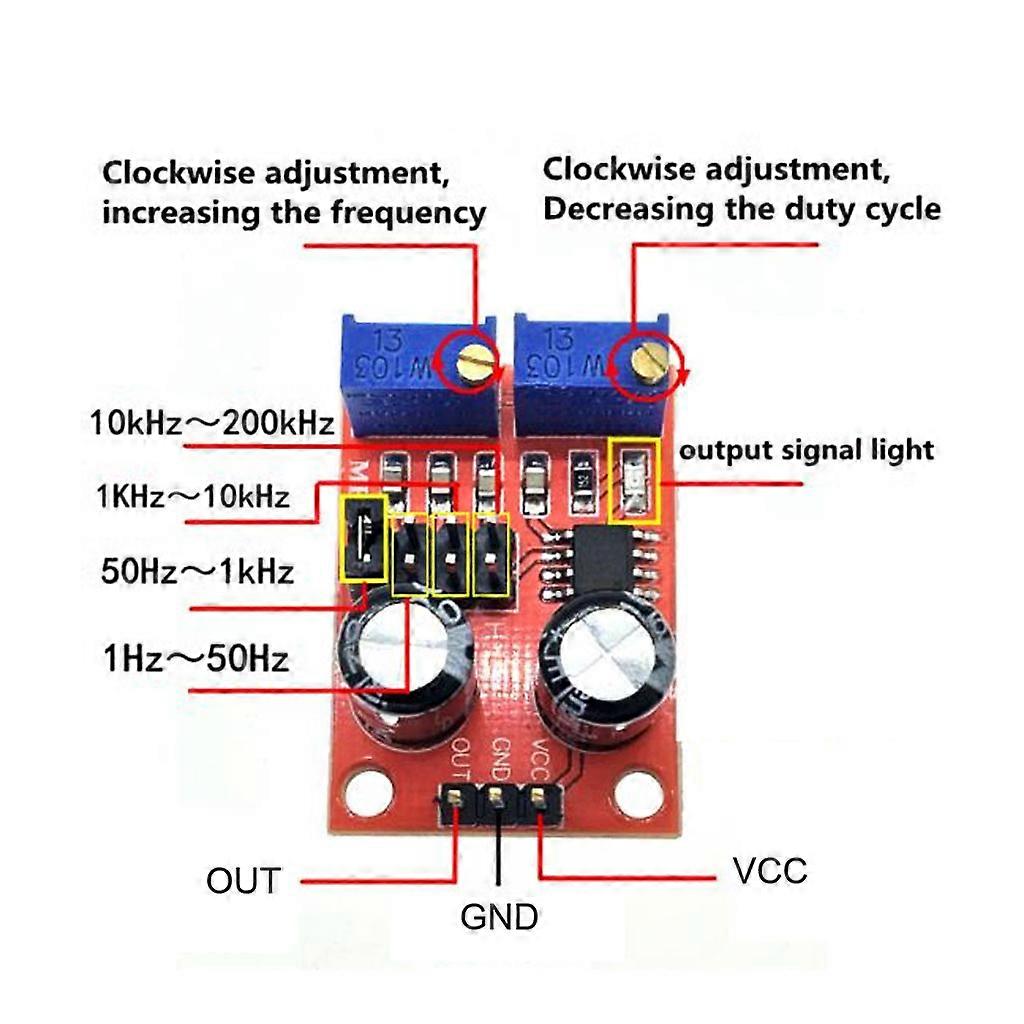 NE555 Pulse Module Frequency Duty Cycle Adjustable Square Signal ...