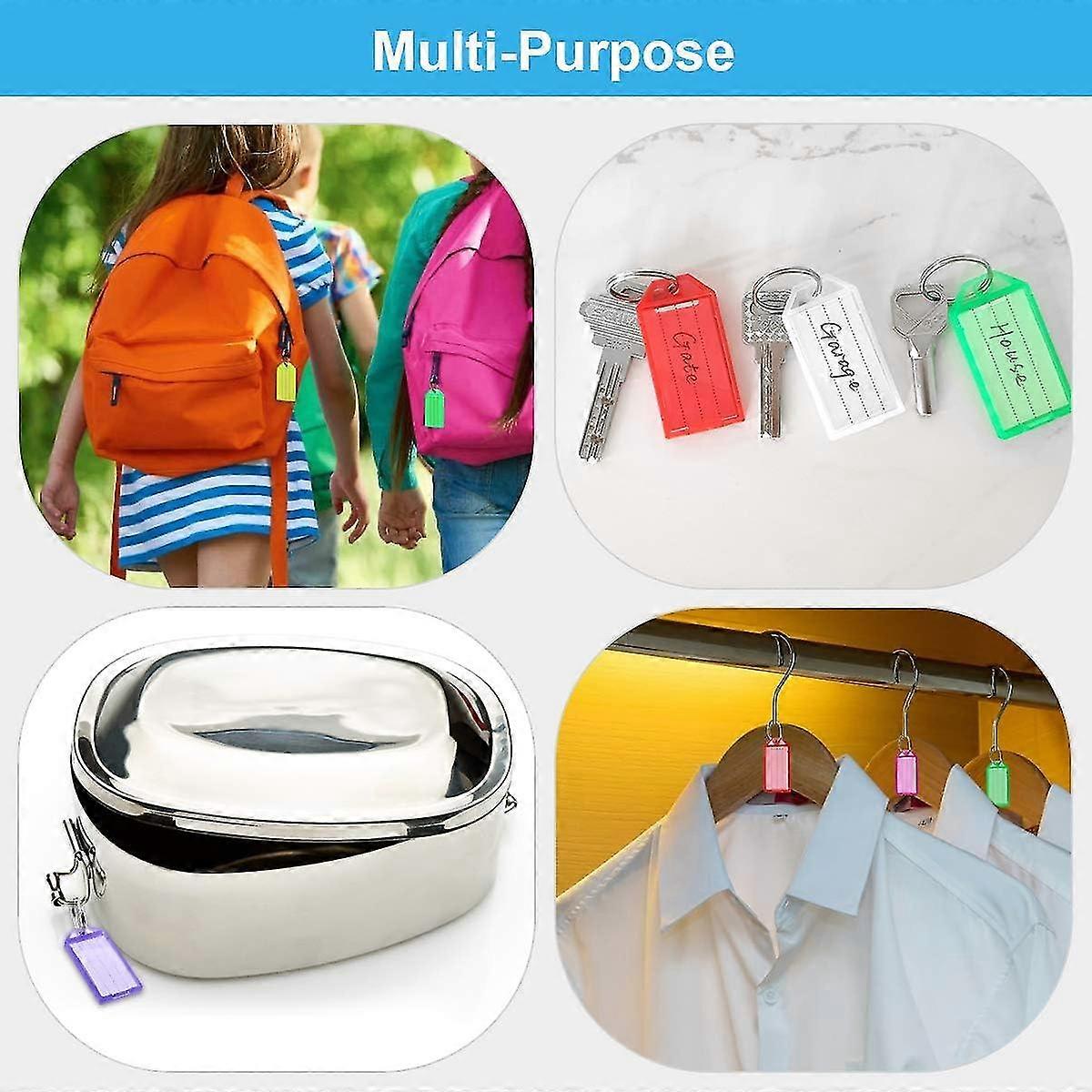 60 Pack Tough Plastic Key Tags With Strong Split Ring And Flap Label ...