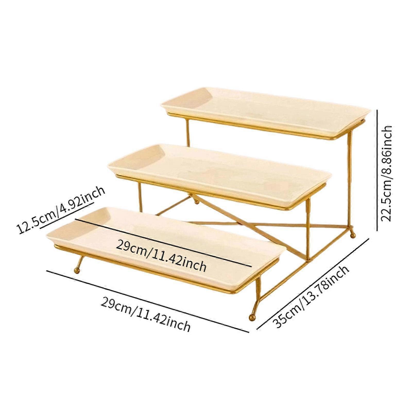 3 Tier Serving Tray Stand Porcelain Serving Platters for Fruit Fruit ...