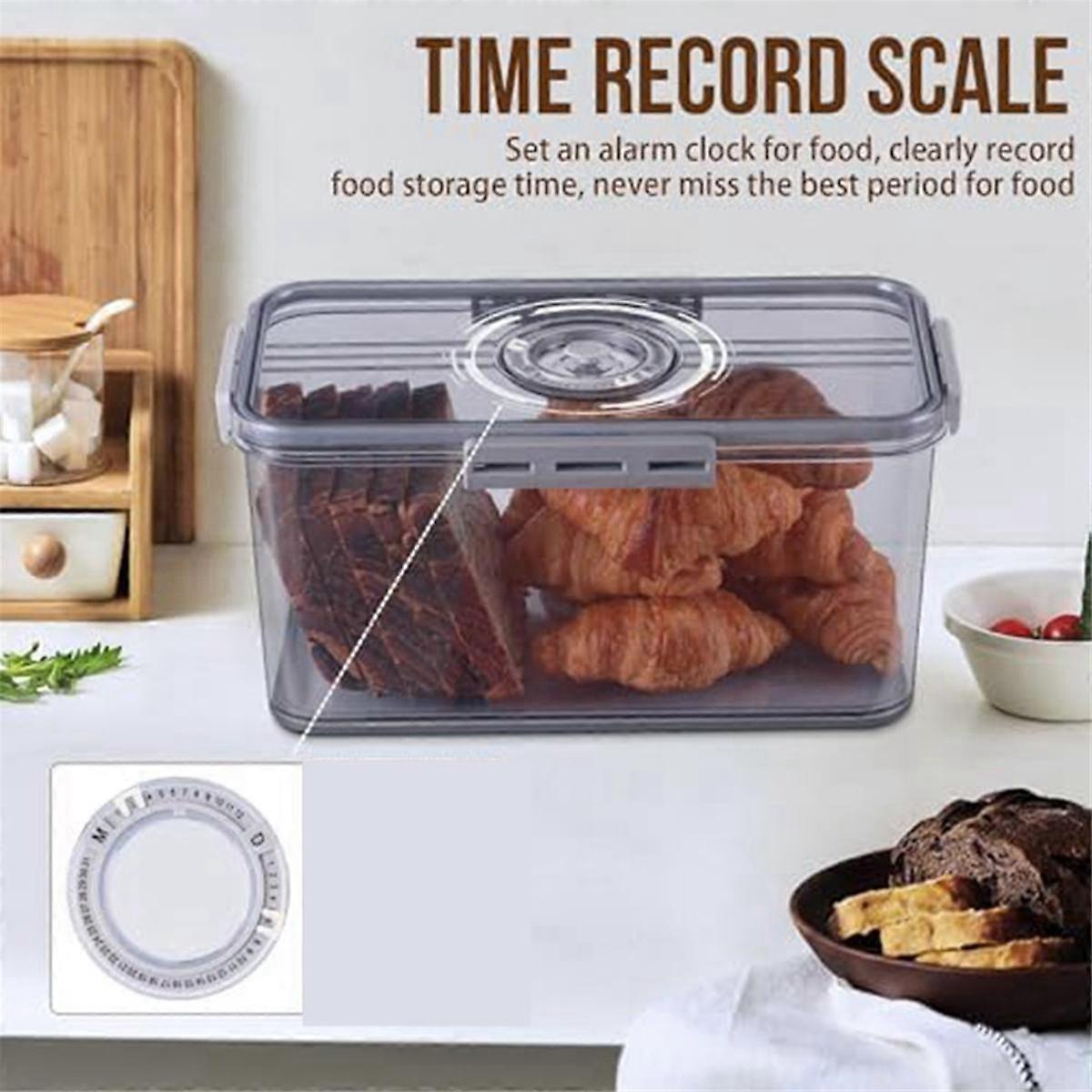 Bread Box Airtight Bread Boxes for Kitchen Counter, Time Recording ...