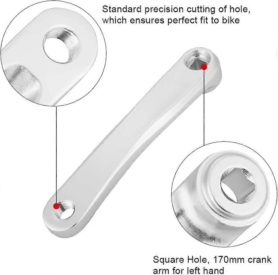 Crank Arm 170mm Aluminum Alloy Bicycle Left Hand Crank Arm Replacement ...