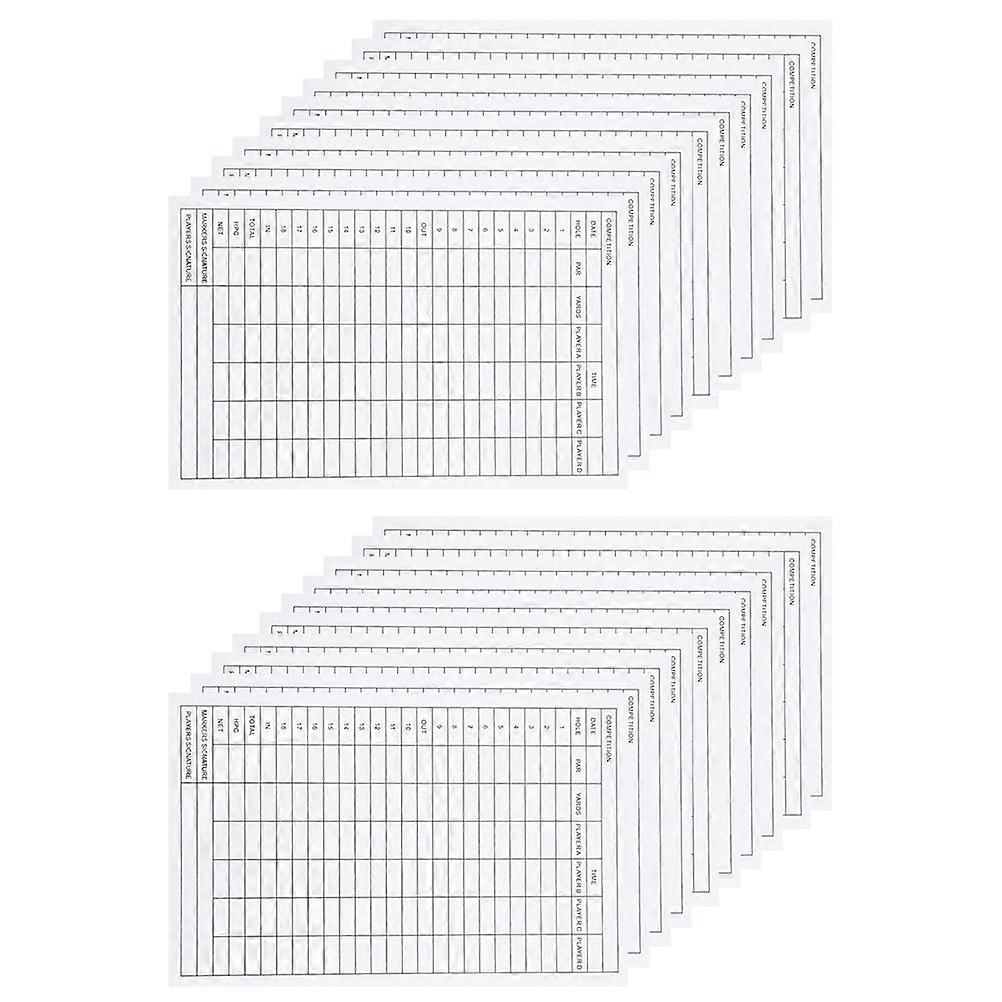 20 Pcs Golfing Accessories Score Pad Scoreboard Use Team Score Sheet ...