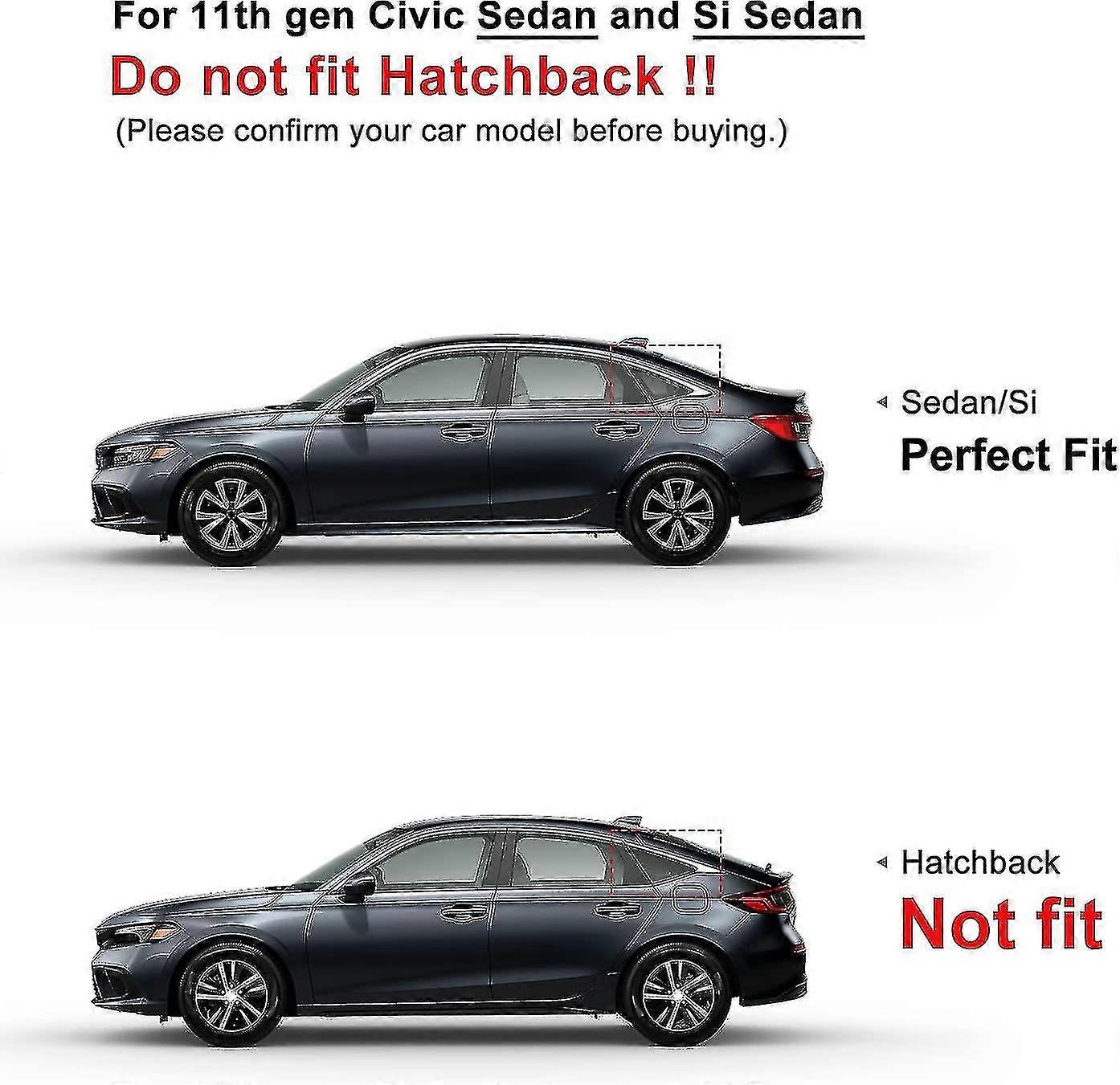 2pcs For 11th Gen Civic Sedan Car Rear Side Window Louvers Air Vent Scoop Shades Cover Blinds ...