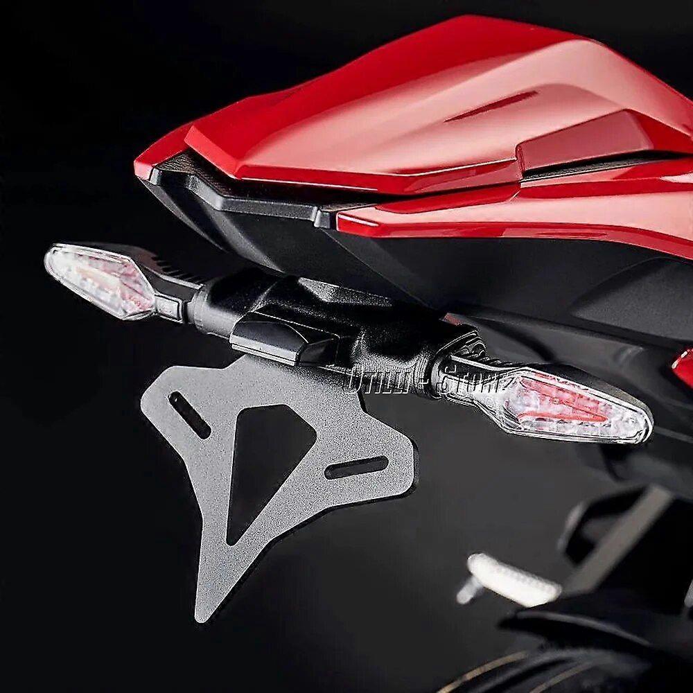Motorcycle Black License Plate Holder Tail Light Bracket With LED For ...