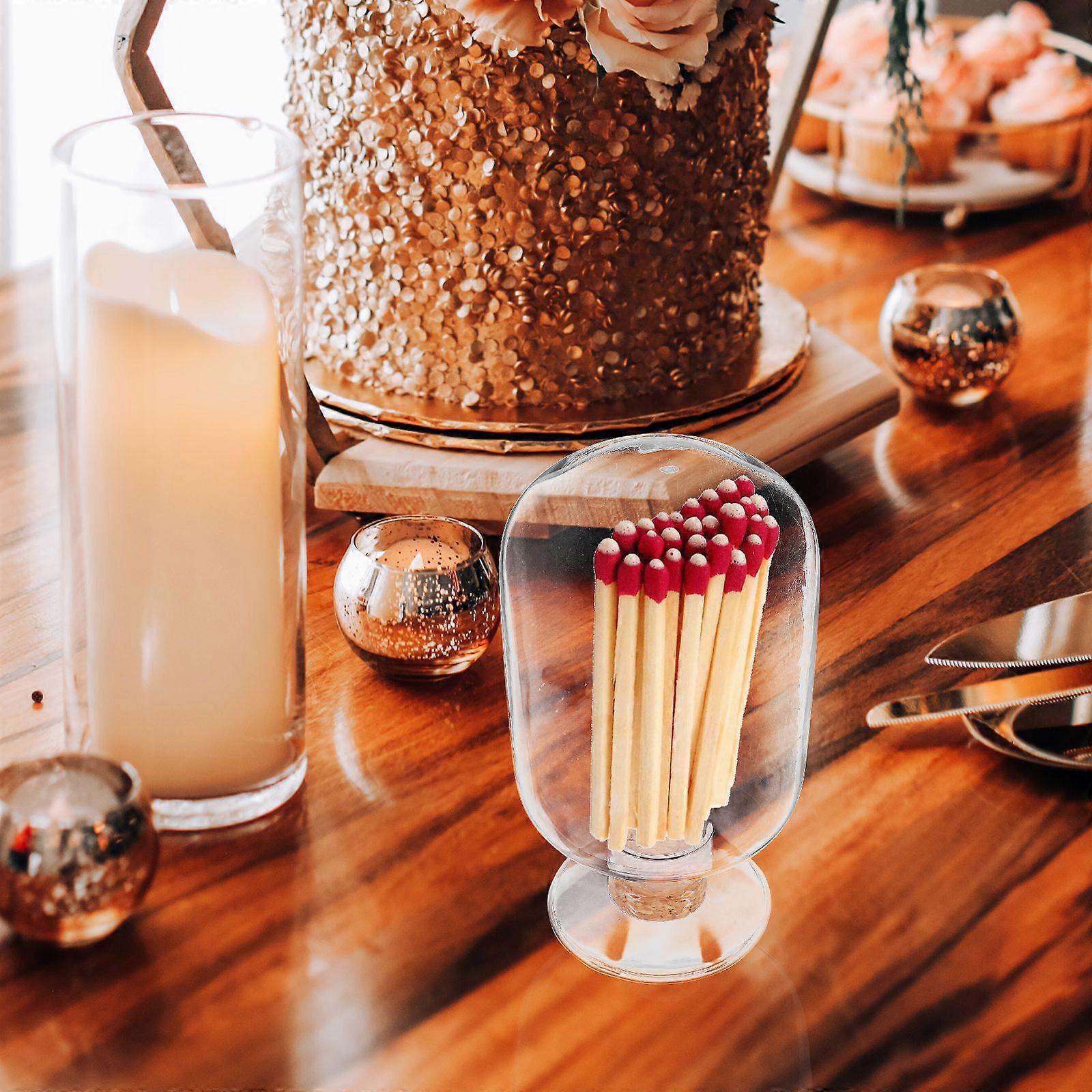 Glass Match Storage Bottle Matchstick Holder Match Jar Glass Match ...