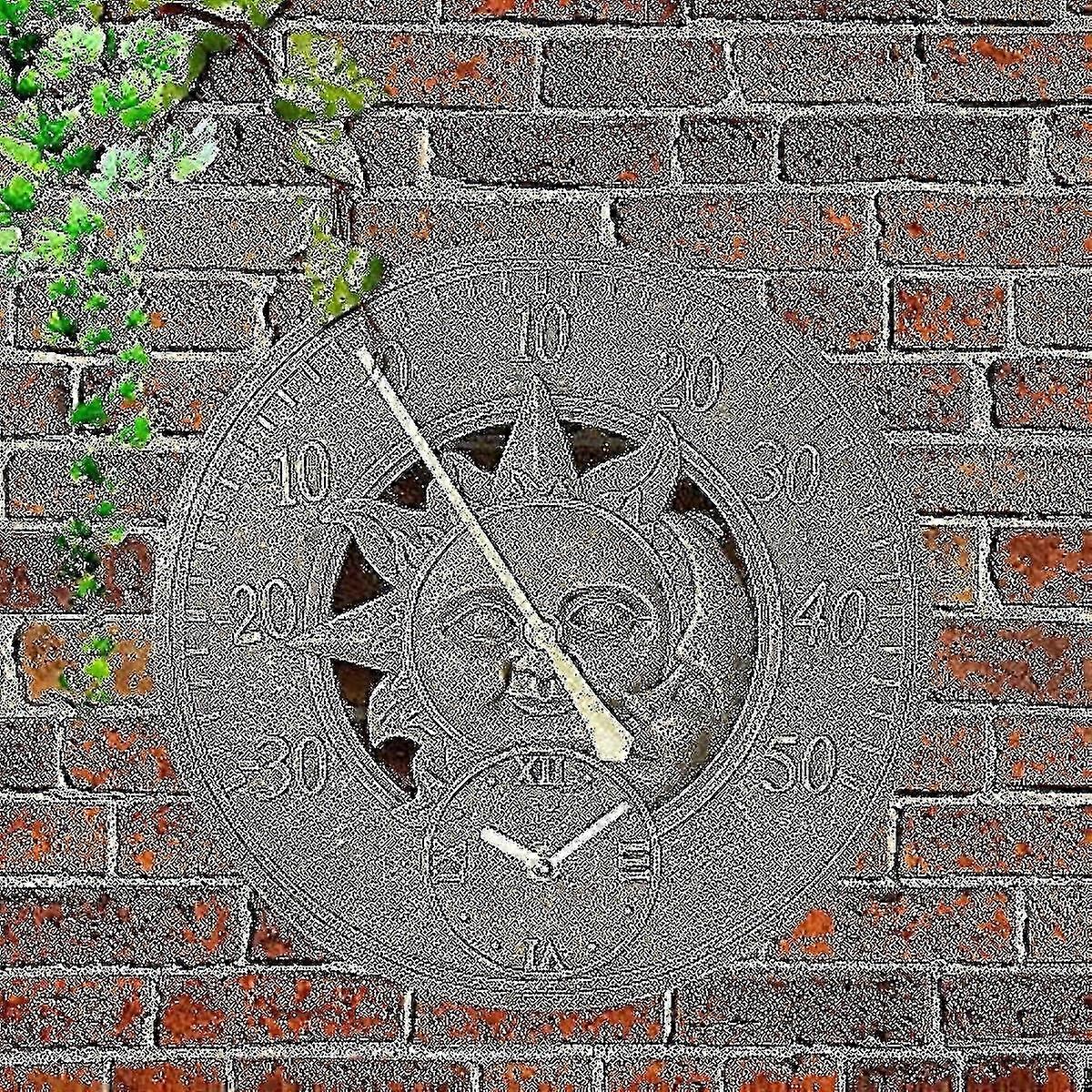 Garden Thermometer Clock Analogue Wall Bronze Sun & Moon 30cm Clock ...