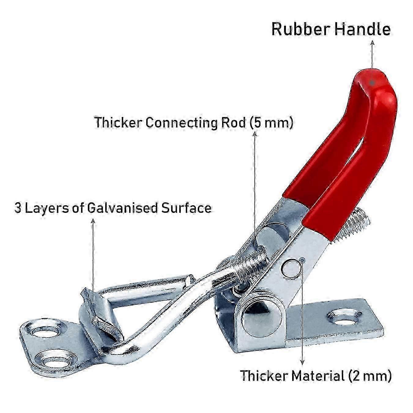 Toggle Clamp,4 pcs Adjustable Toggle Catch Toggle Latch Metal Clamps ...