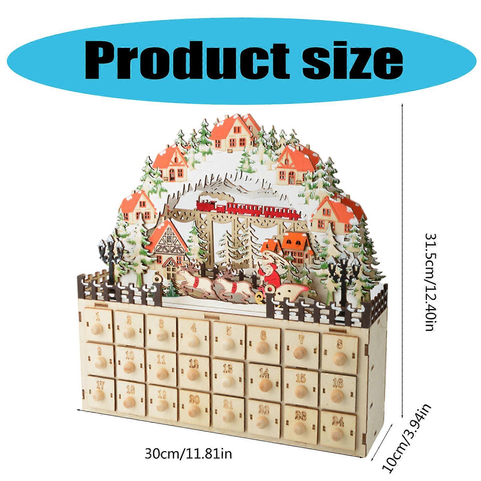 Yuletide Celebration Wood Advents Calendar Convenient Christmas ...