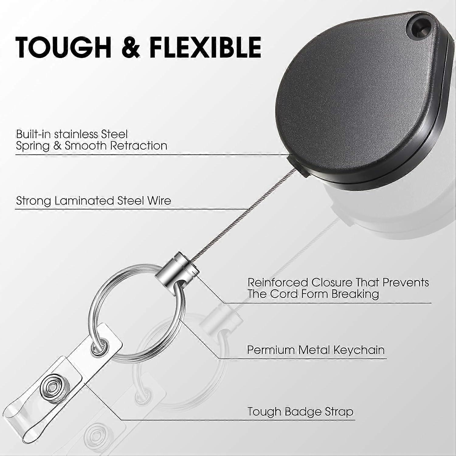 Set of 2 retractable key rings | Fruugo UK