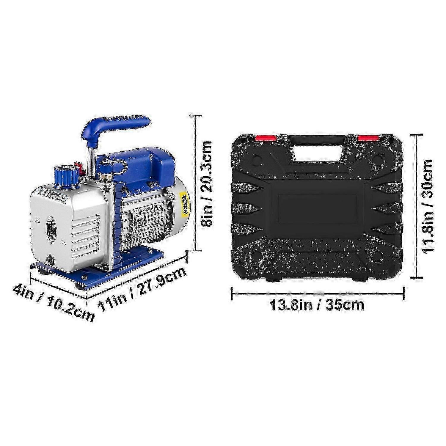 4cfm Vacuum Pump Hvac R134a R502 R22 R12 1/3hp Manifold Tester A/c ...
