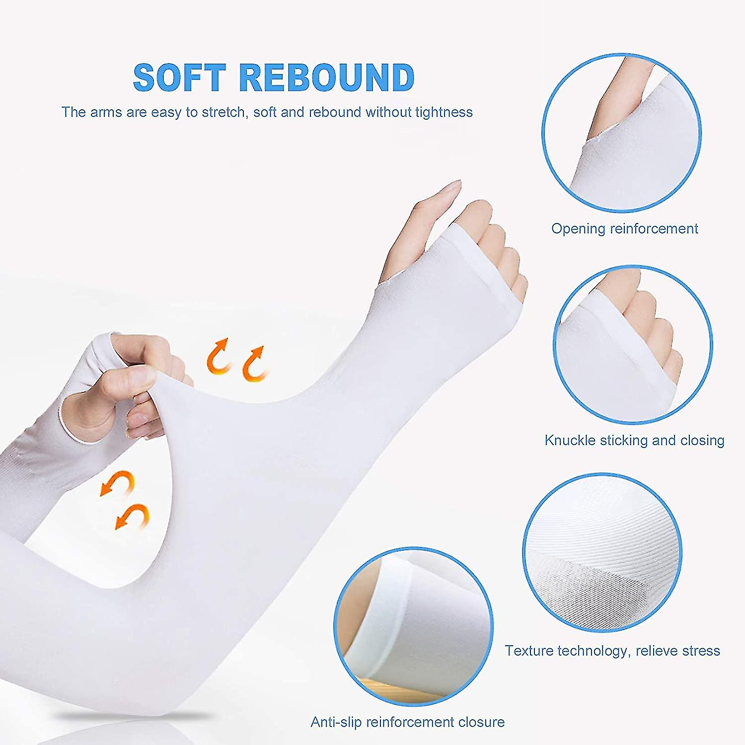 6 Pairs Uv Sun Protection Cooling Arm Sleeves - Upf 50 Arm Cover For ...