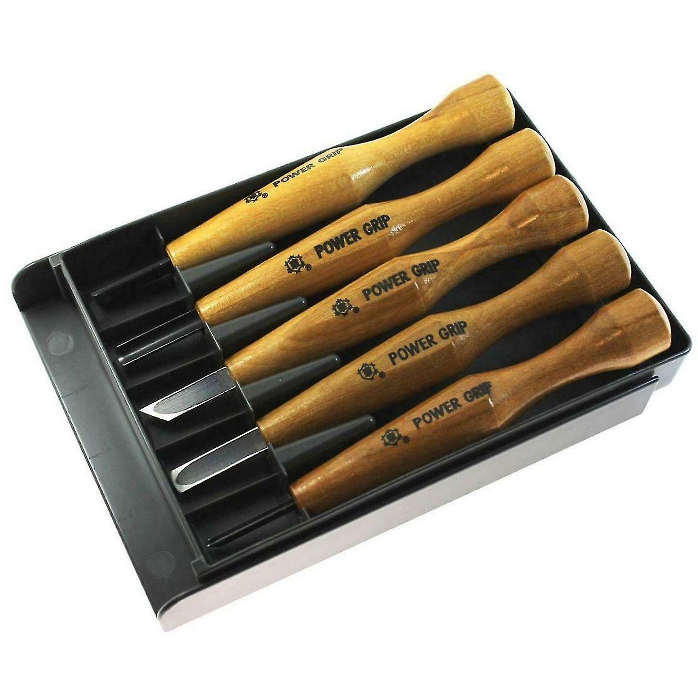 Mikisyo Power Grip Woodcarving 5-Piece Set Gouges & Chisels Wood ...