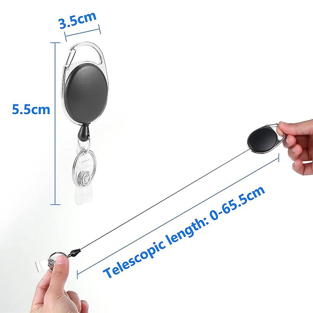 Extendable Key , 4 ID Badge Reel with Vinyl Strap and Key Ring ...