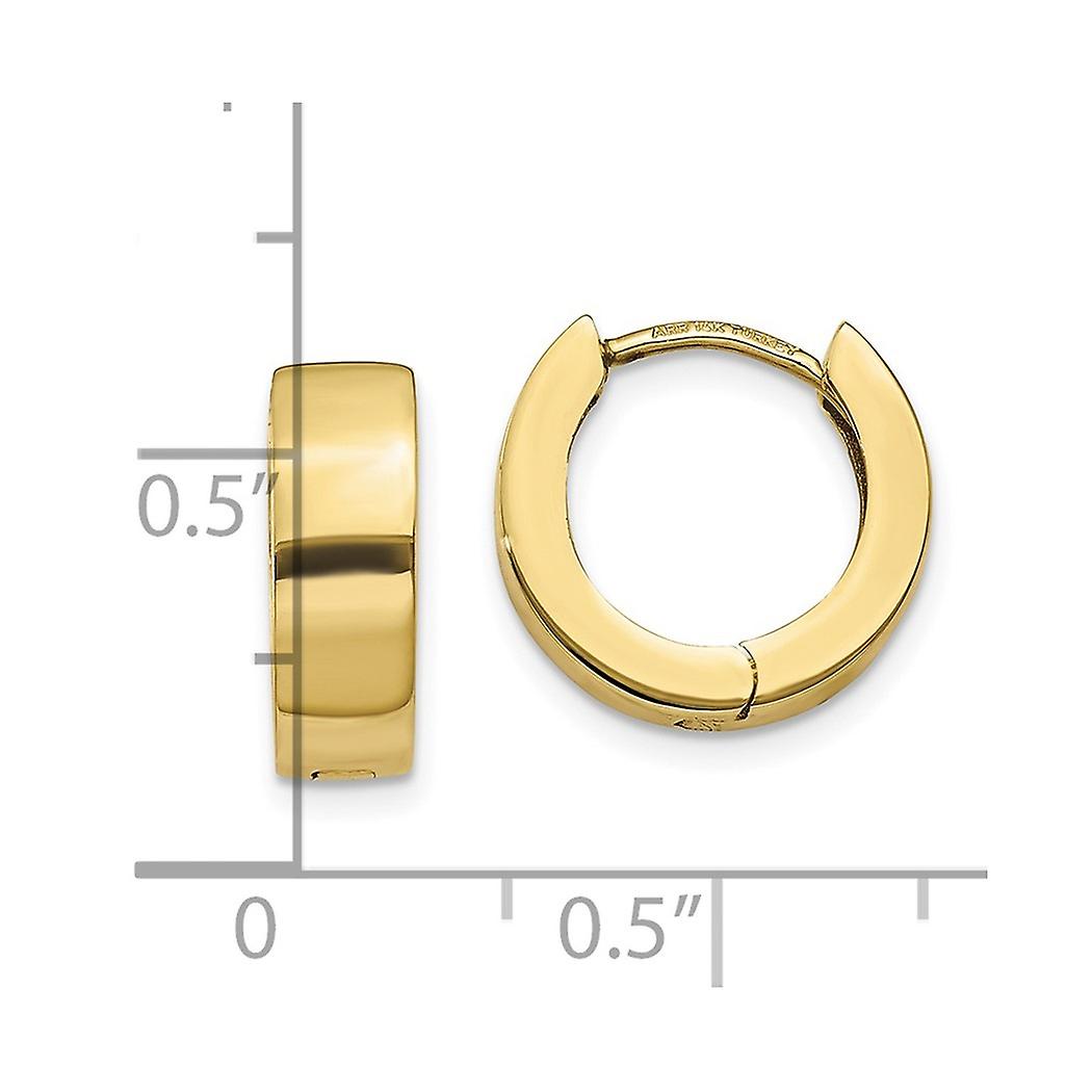 4.5mm 10k Gold Hinged Hoop Earrings Measures 9x4.5mm Wide 4.5mm Thick ...