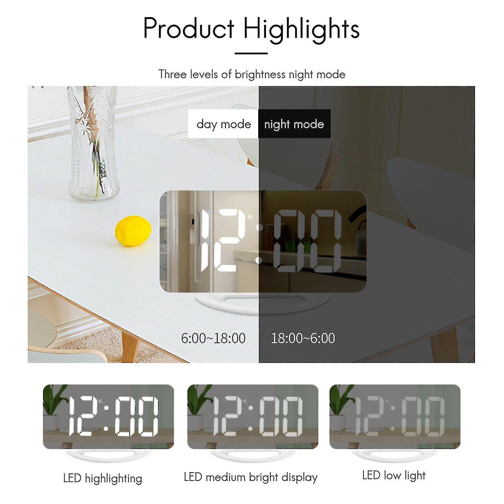 Loud Vibrating Alarm Clock For Heavy Sleepers Adults Deaf, Digital ...