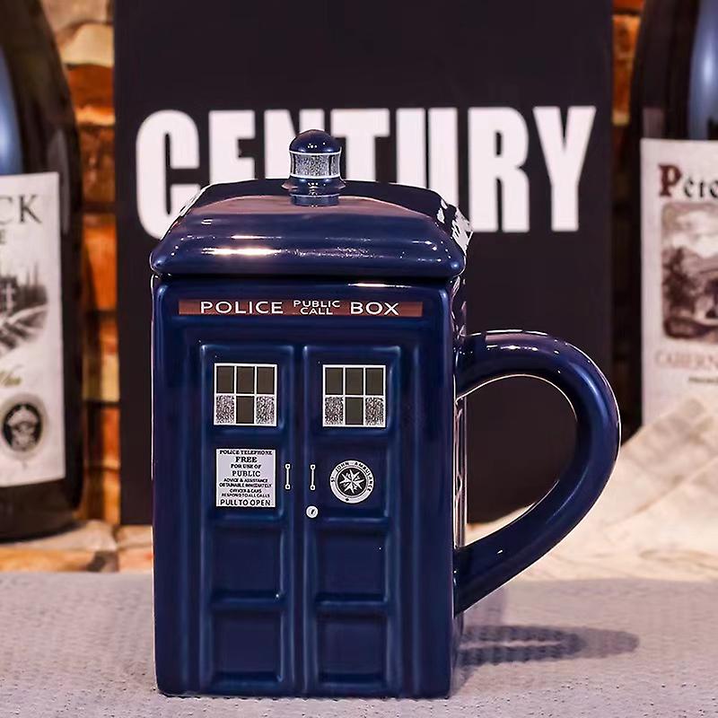 Doctor Who Tardis Mug Cup Police Box Ceramic Mug With Lid Cover | Fruugo UK