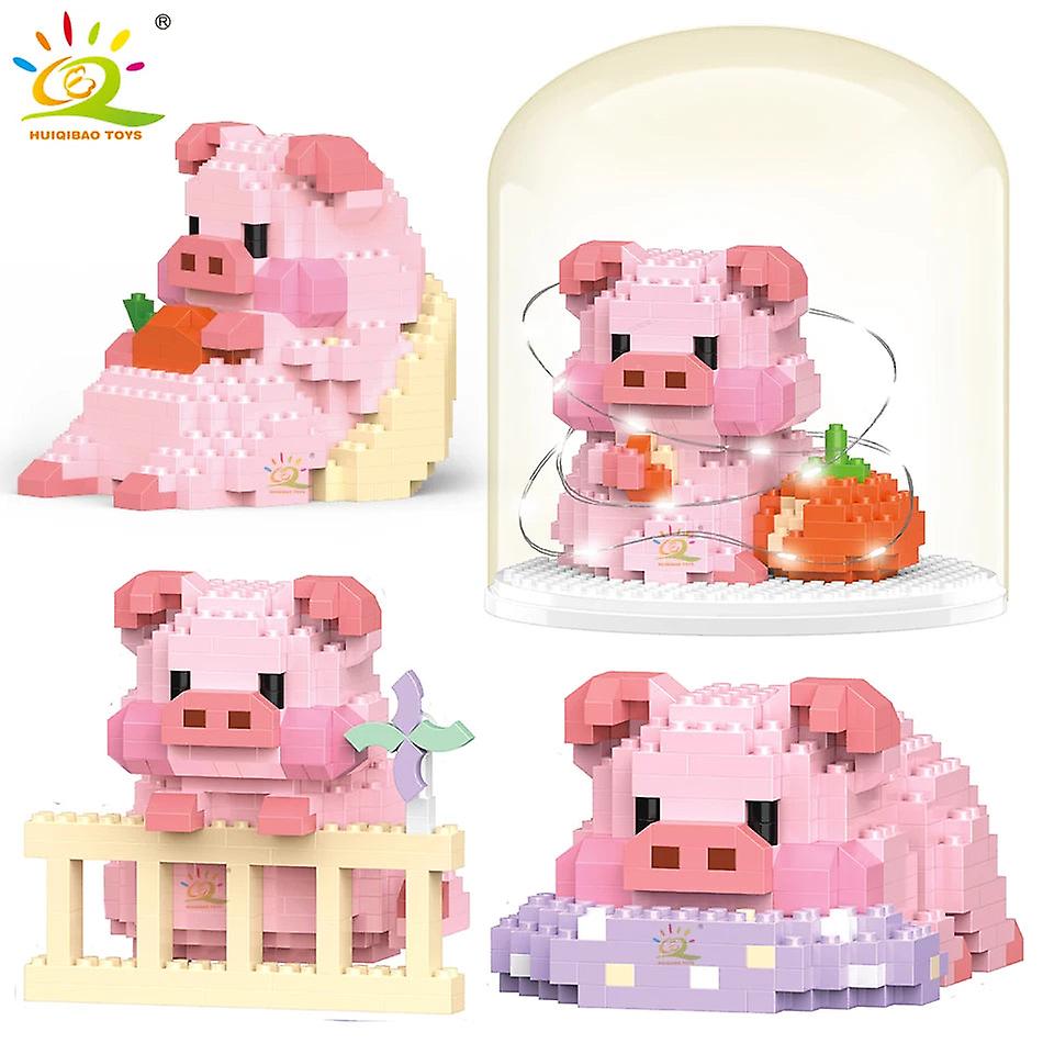 Mini Cute Pig Micro Building Blocks 3d Diamond Model Animals Bricks Diy ...